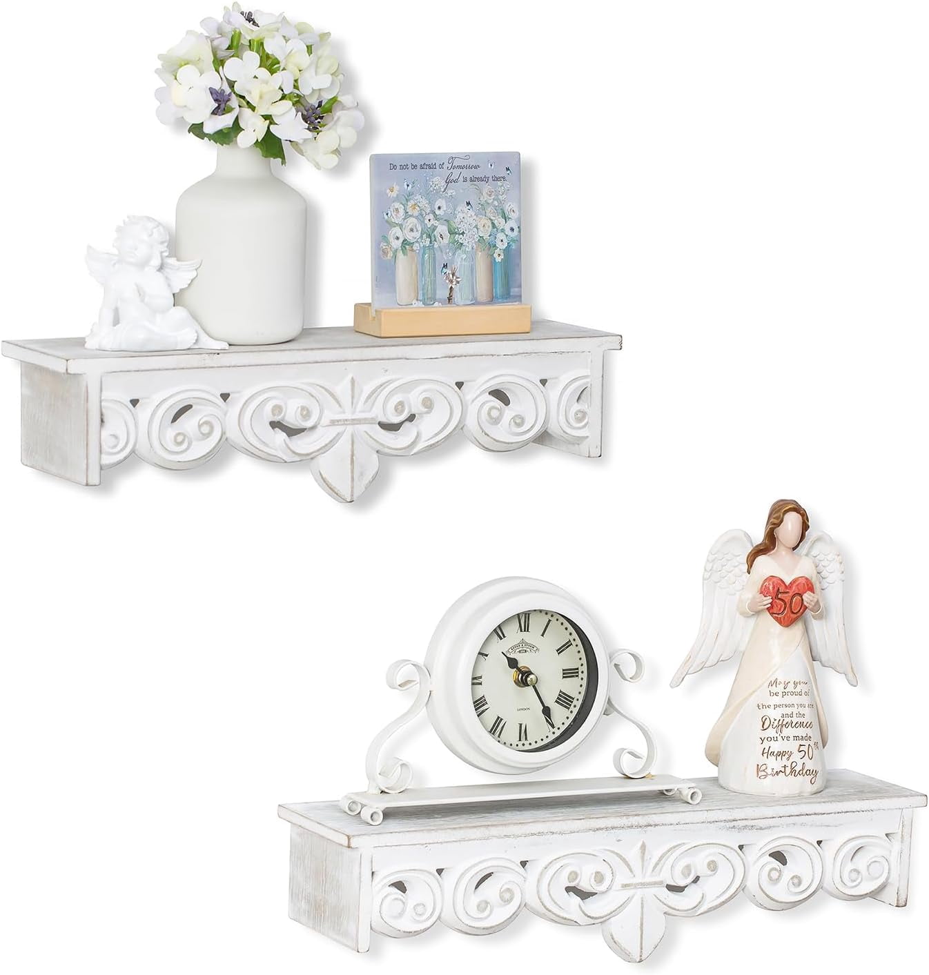erfgyvhb Wall Shelves French Country Decor - Vintage Floating Shelf ...