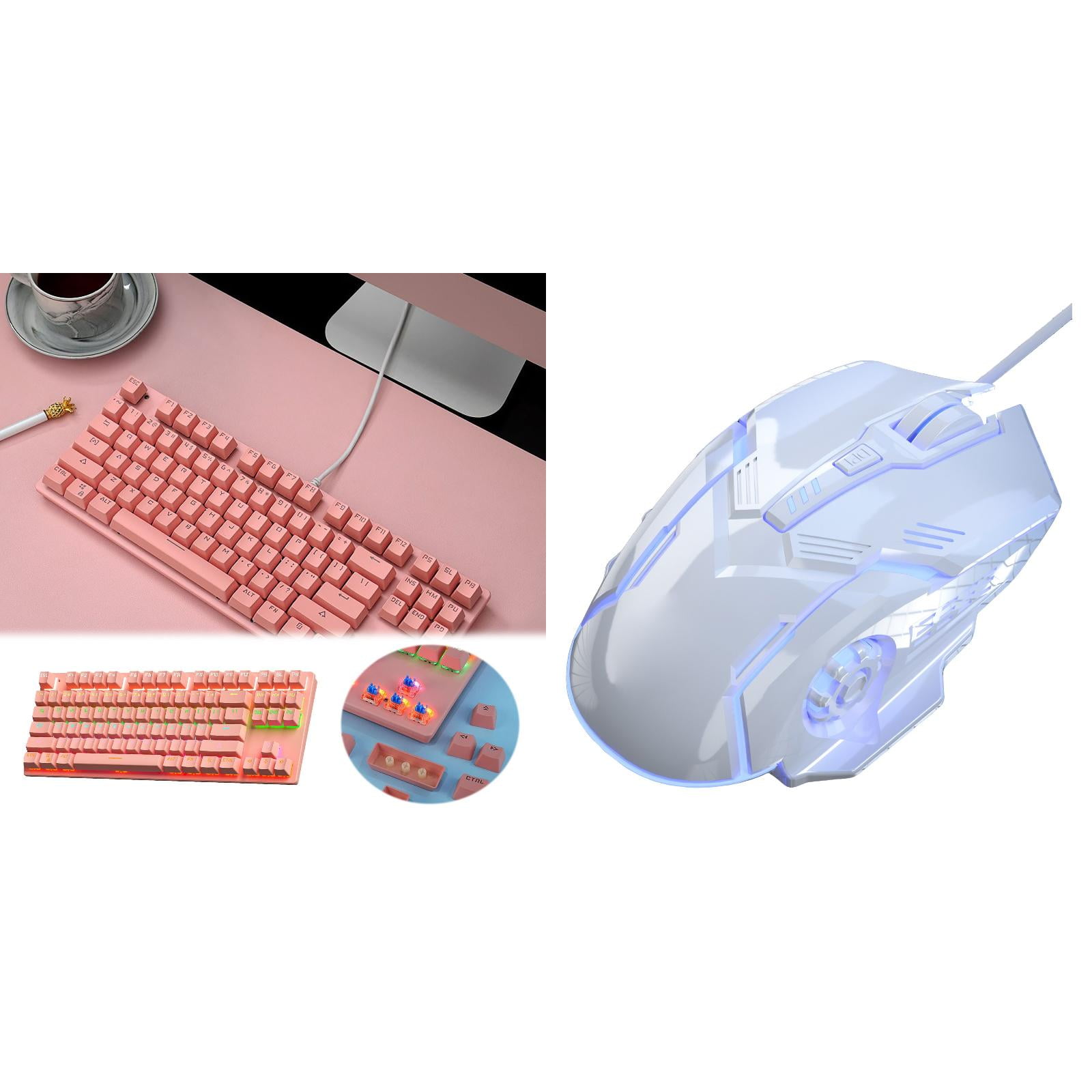 ergonomic mouse and keyboard PC/Mac Computer and Laptop Compatible gaming set Mechanical ...
