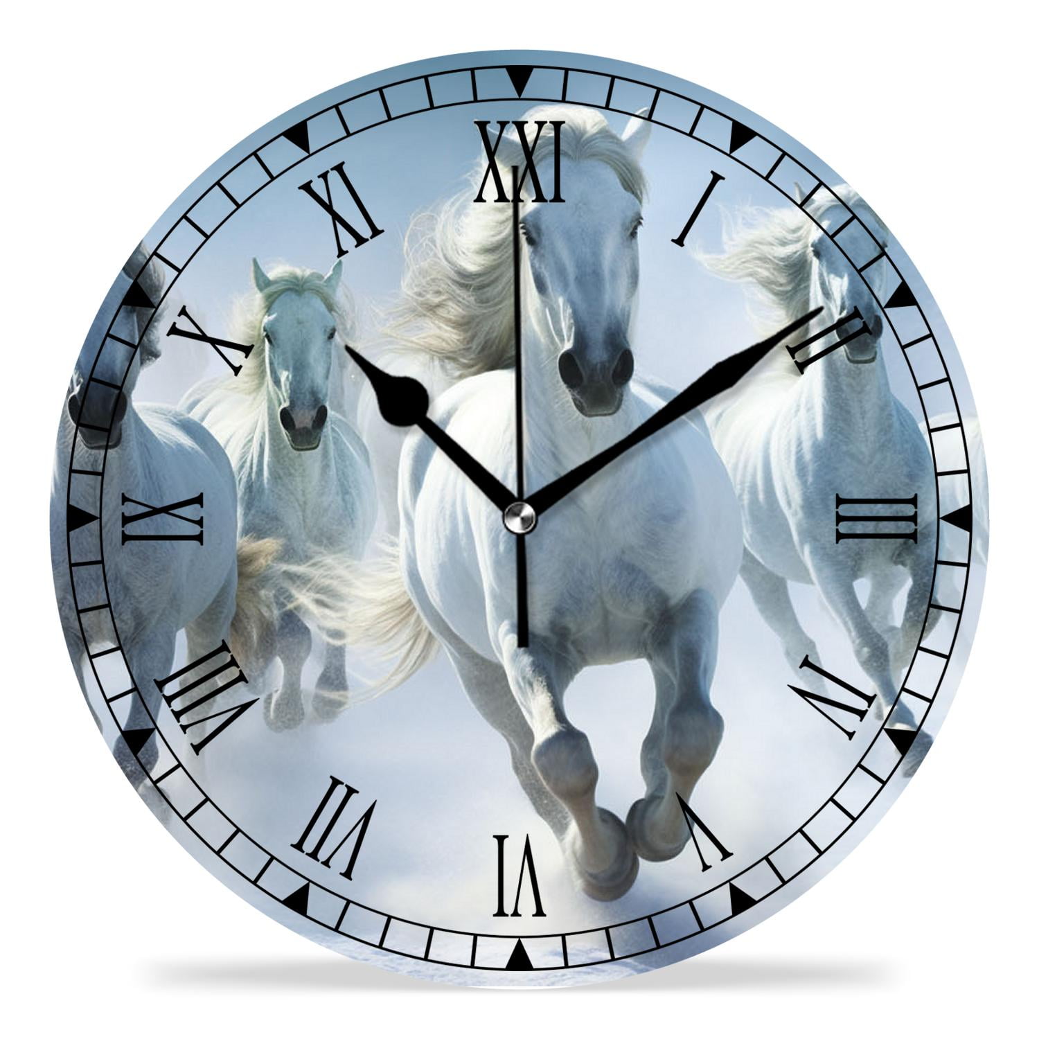erolrail Rustic Wall Clock,Silent Non Ticking Wall Clocks for Living ...