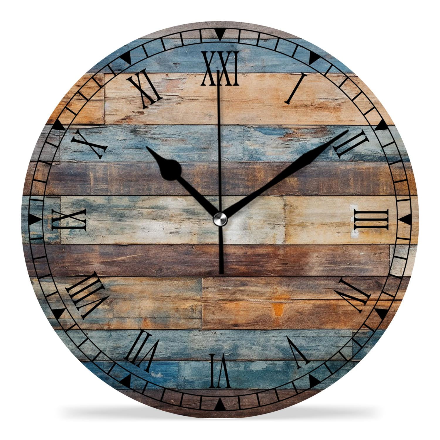 erolrail Rustic Wall Clock,Silent Non Ticking Wall Clocks for Living ...