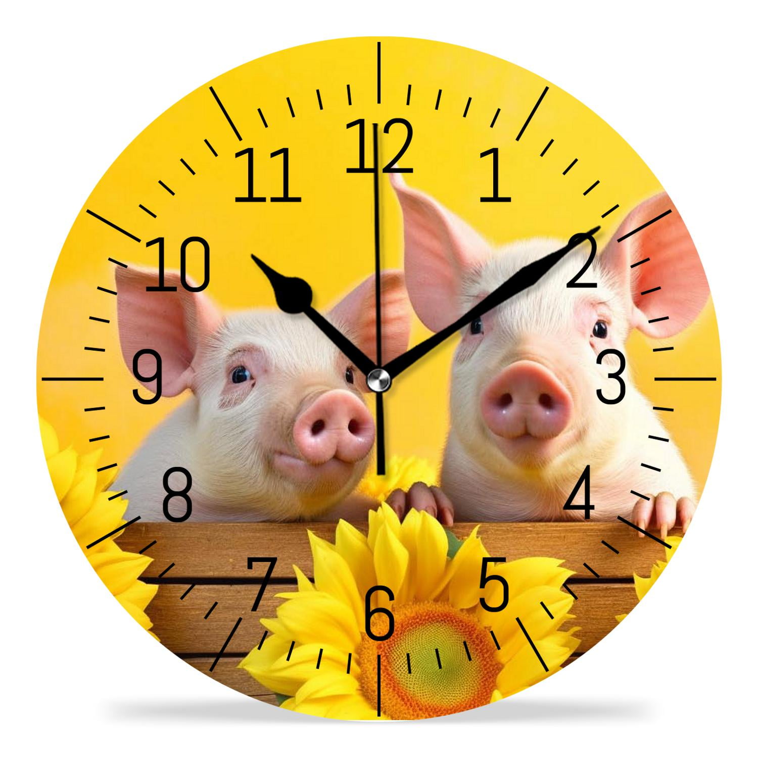 erolrail Rustic Wall Clock,Silent Non Ticking Wall Clocks for Living ...