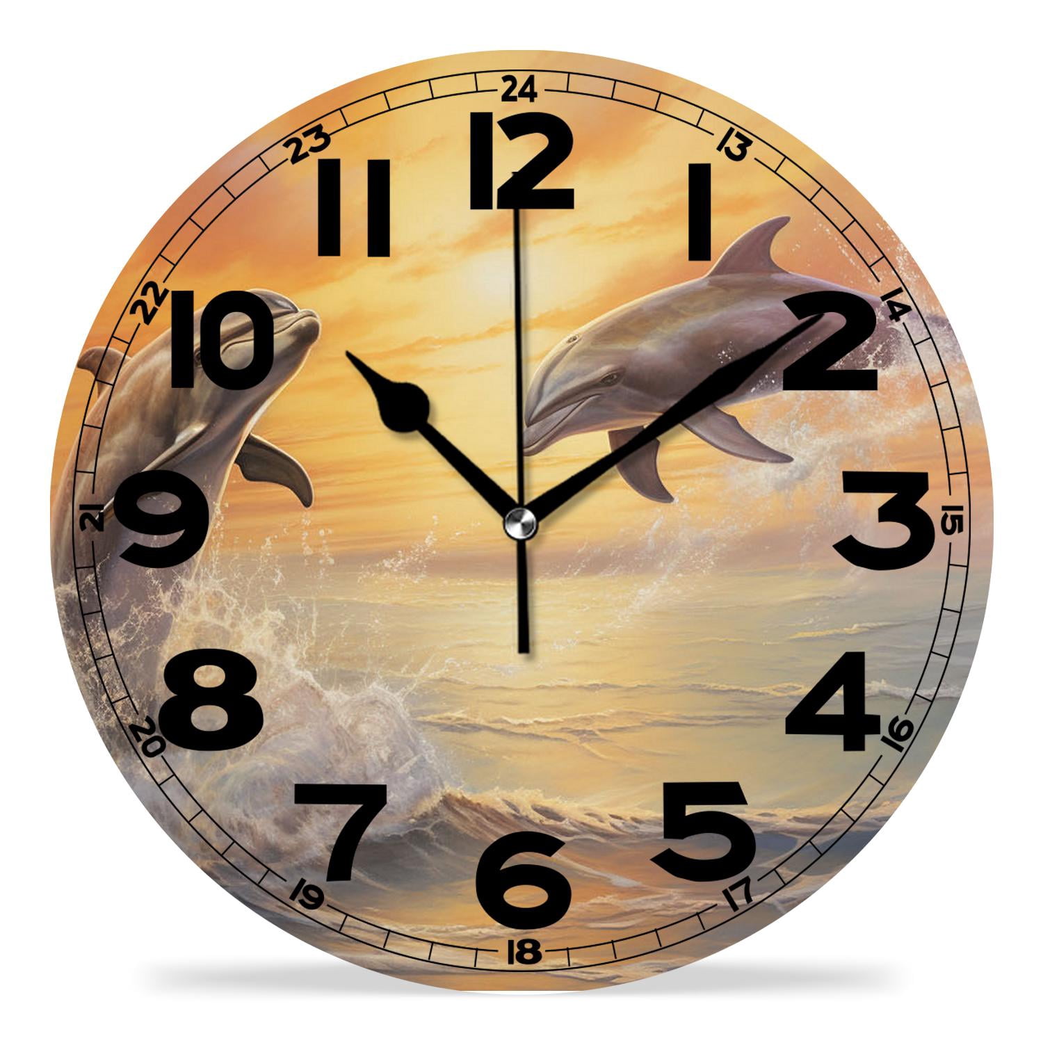 erolrail Rustic Wall Clock,Silent Non Ticking Wall Clocks for Living ...