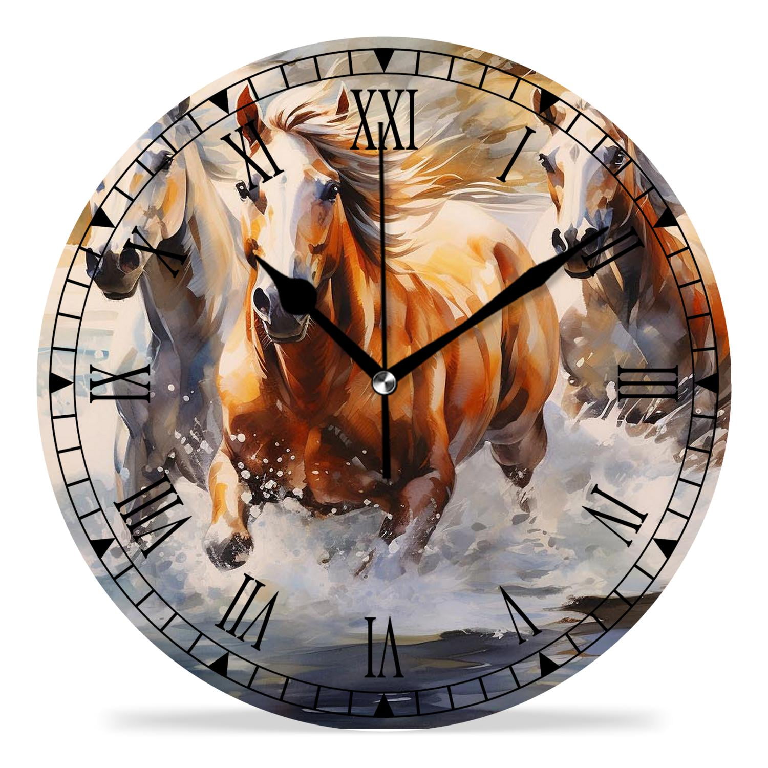 erolrail Rustic Wall Clock,Silent Non Ticking Wall Clocks for Living ...