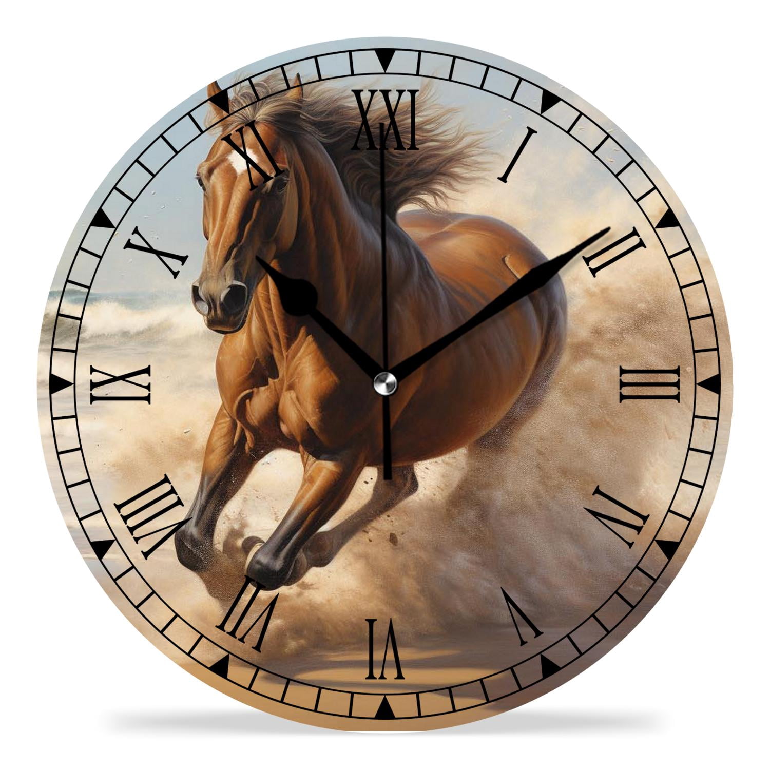 erolrail Rustic Wall Clock,Silent Non Ticking Wall Clocks for Living ...
