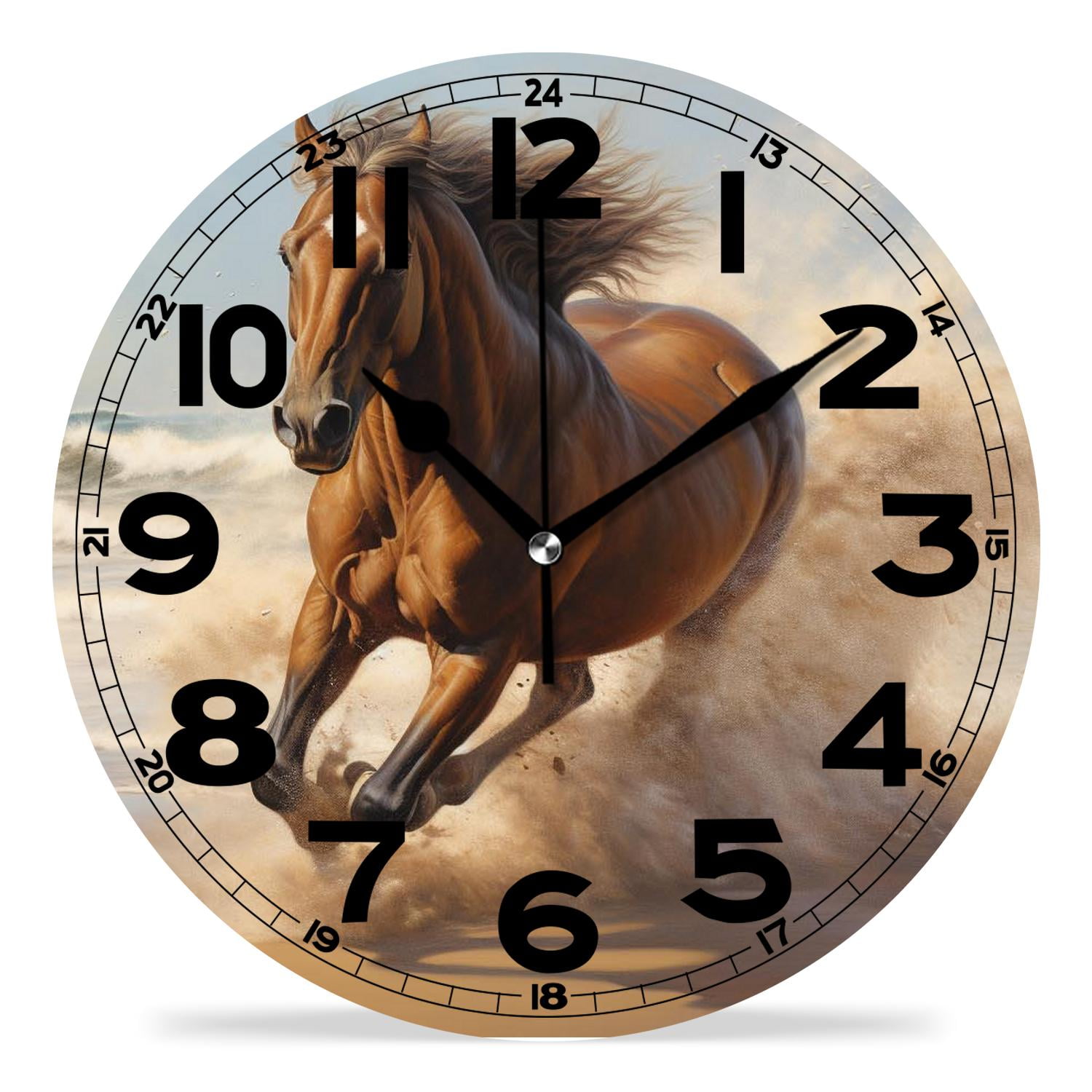 erolrail Rustic Wall Clock,Silent Non Ticking Wall Clocks for Living ...