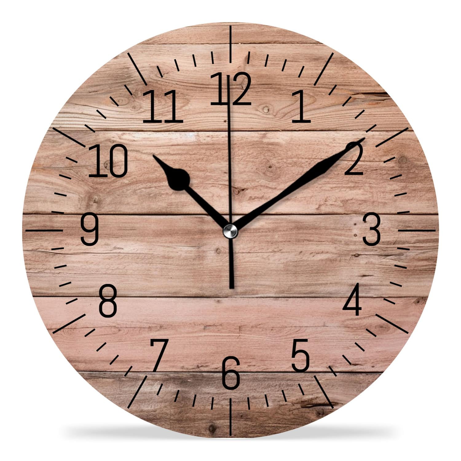 erolrail Rustic Wall Clock,Silent Non Ticking Wall Clocks for Living ...