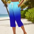 ersvoioy Womens Capri Pants Gradient Loose Straight Leg Pants Drawsting ...