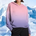 ersvoioy Womens Sweater Knit Hoodie Irregular Print Pocket Drop ...