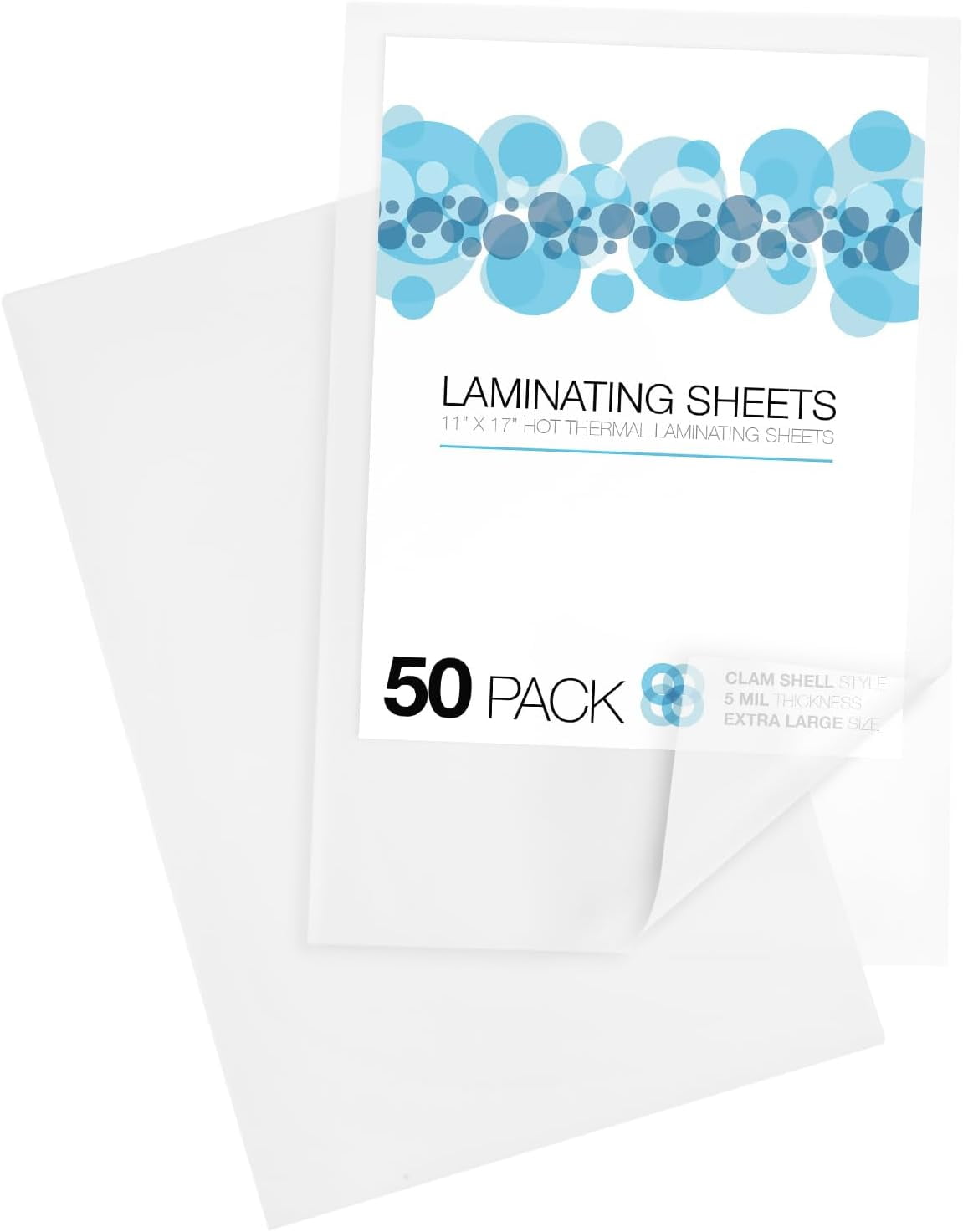 es 50 11 x 17 Laminating Sheets, Clear Laminator Sheets for Hot Thermal ...