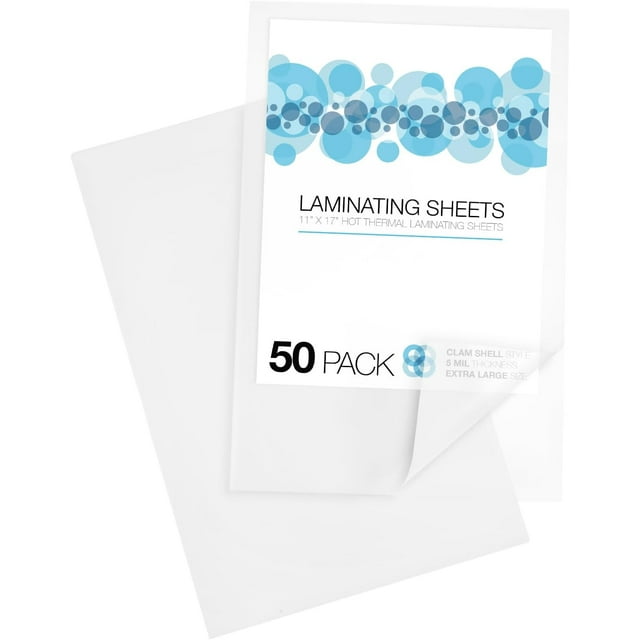es 50 11 x 17 Laminating Sheets, Clear Laminator Sheets for Hot Thermal ...