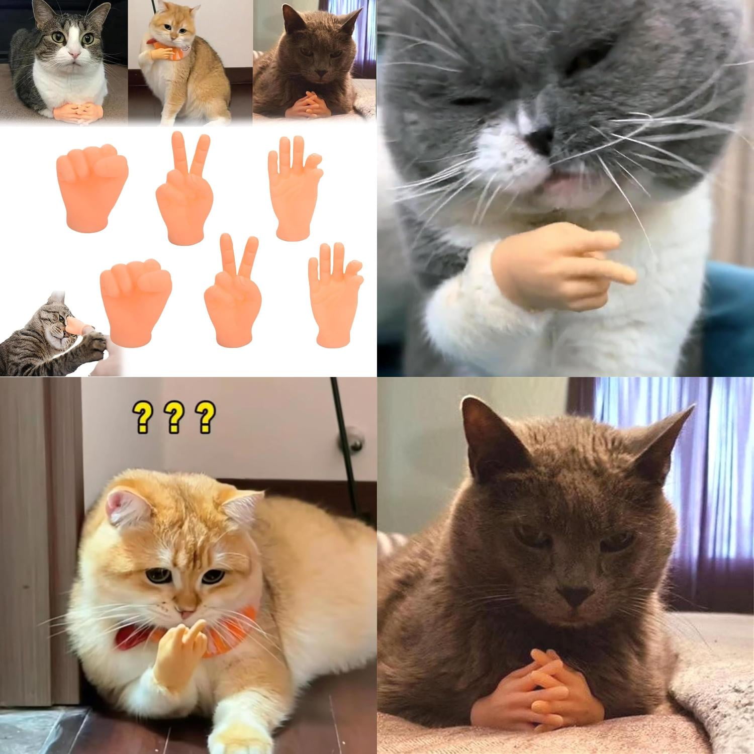 es Fun Cute Mini Hands for Cats to Play and Pounce on Soft Mini ...