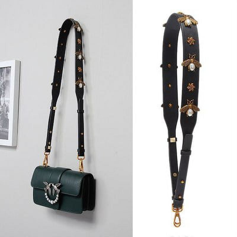 esafio Purse Strap Retro Bees Flowers Pu Leather Strap You DIY ...