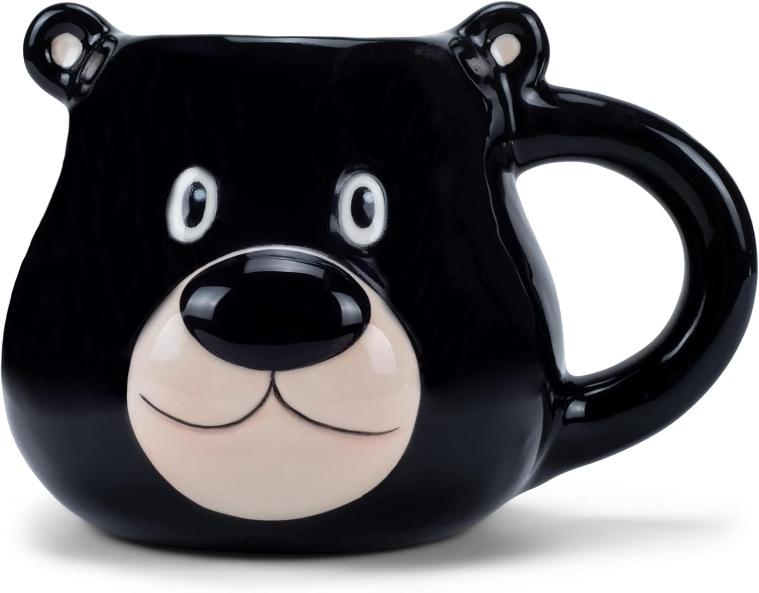 esnchmg-br chubby black bear face character 20 ounce glossy ceramic ...