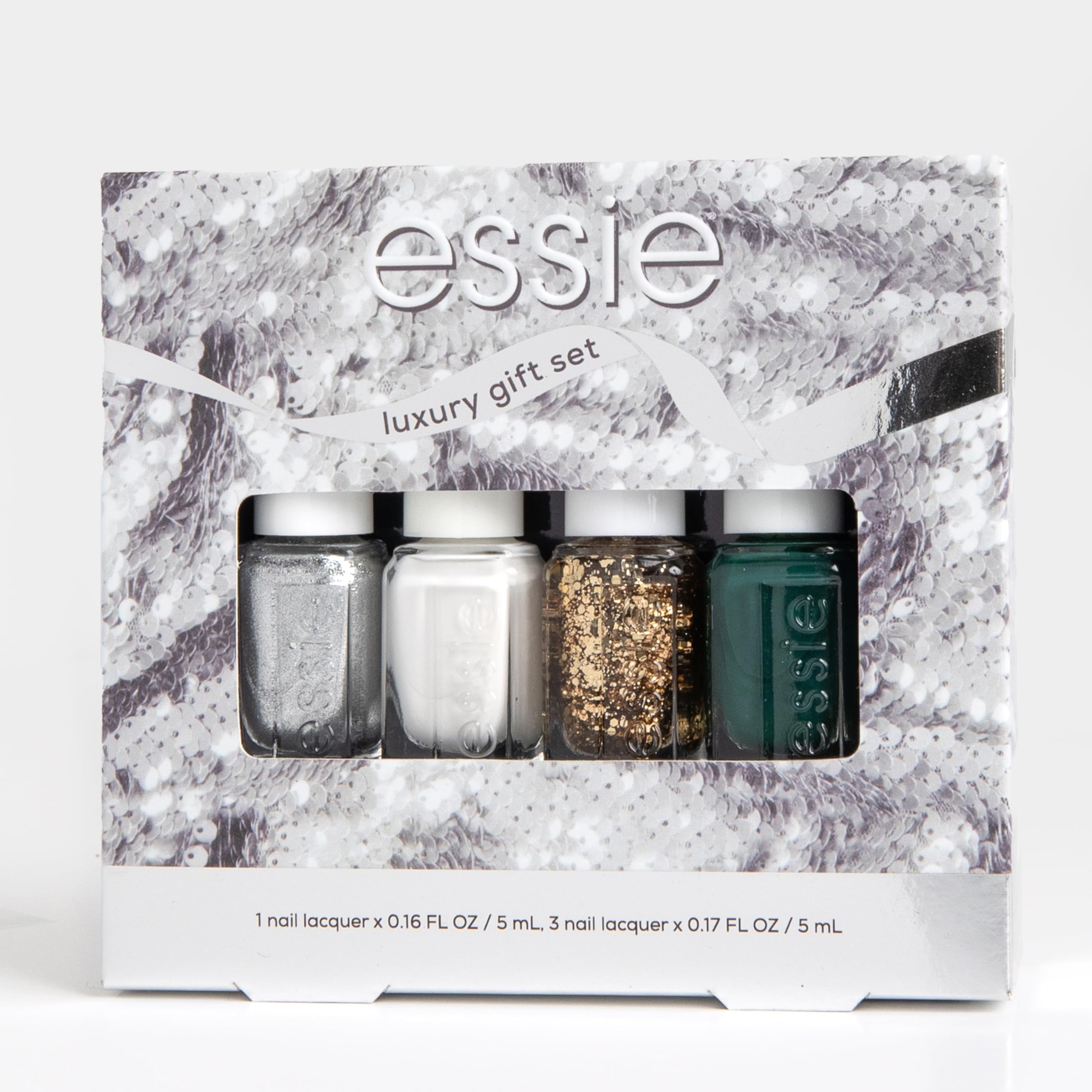essie Nail Polish, 8-Free Vegan, 4 Piece Holiday Nail Polish Set, 1 Kit ...
