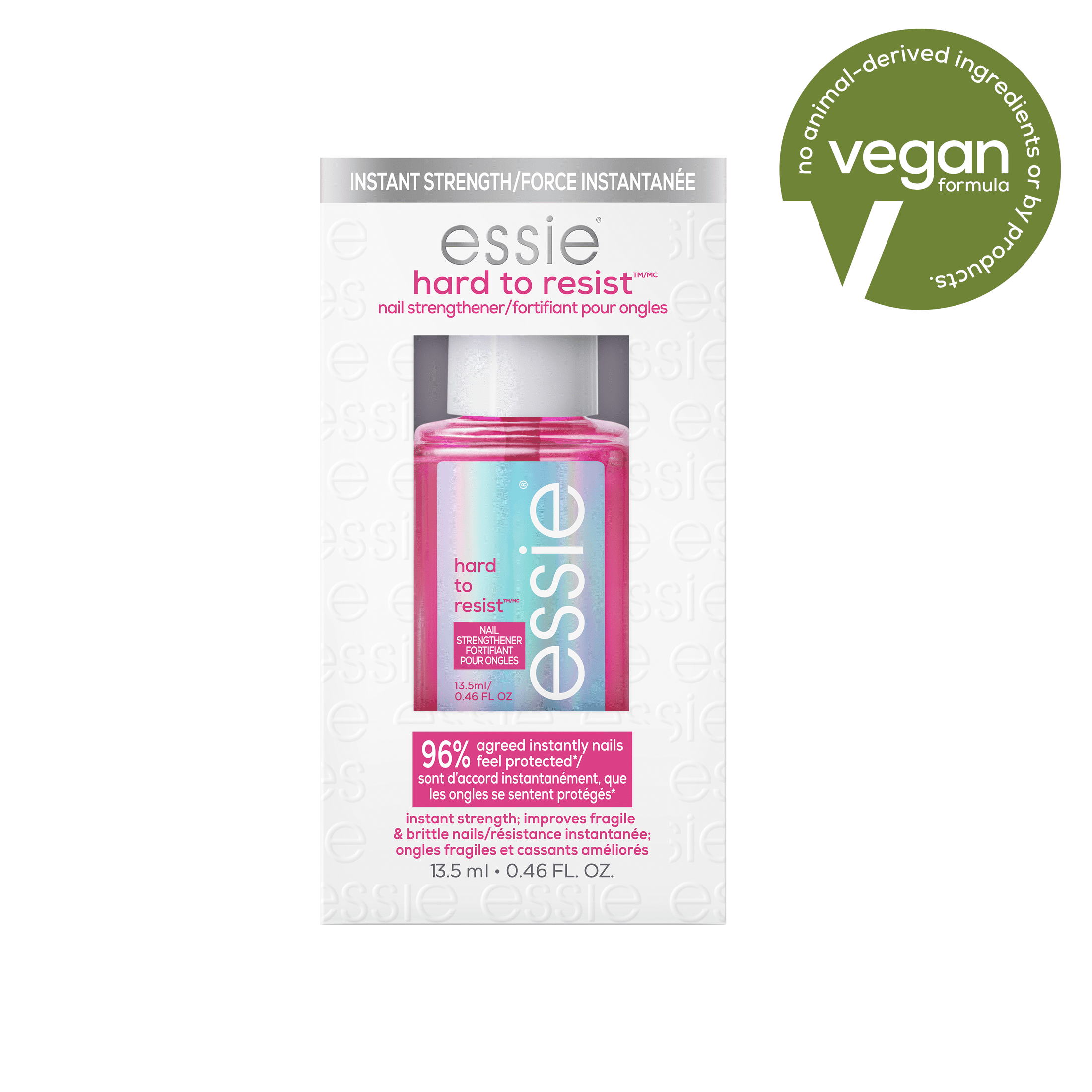 essie Hard to Resist Nail Strengthener & Polish, Pink Tint, Shine ...