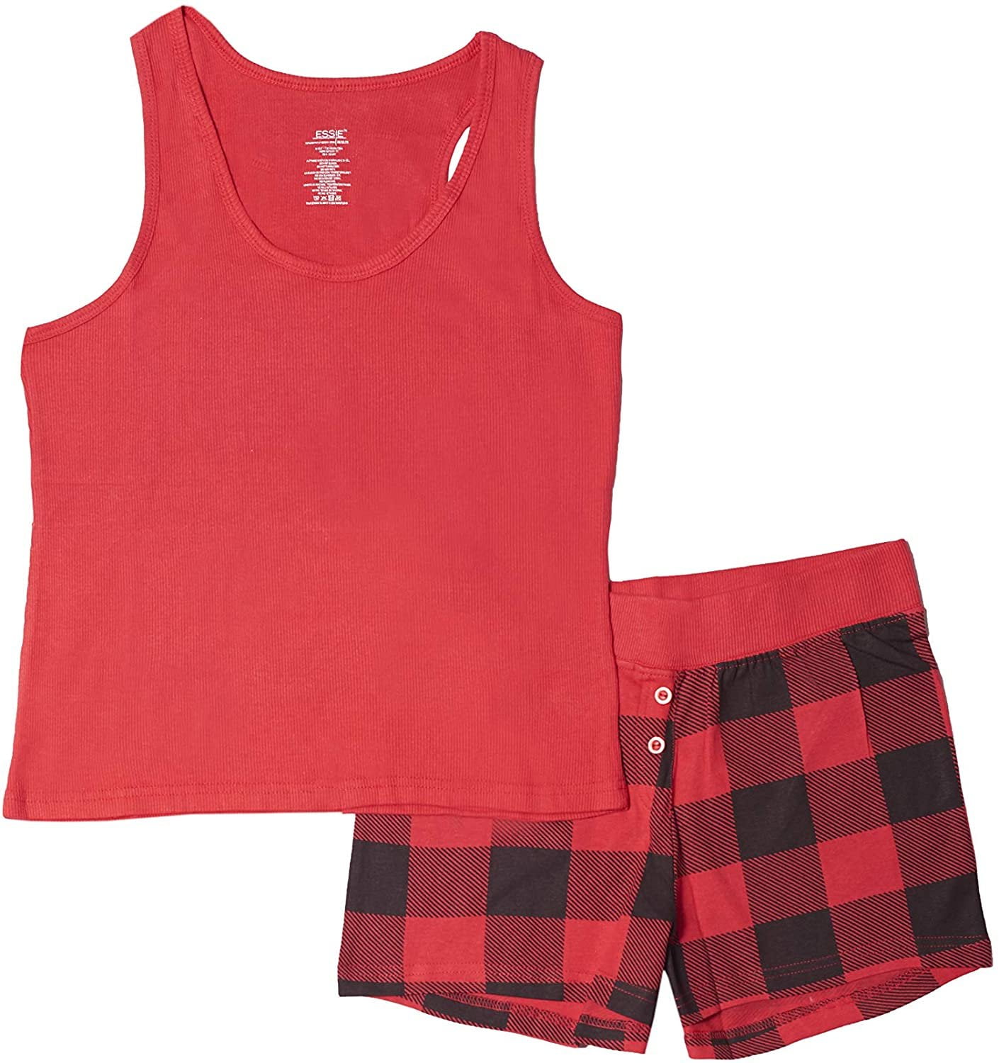 essie Sleepwear Womens Tank Set - Pajamas Rib Tank with Fitted Shorts ...