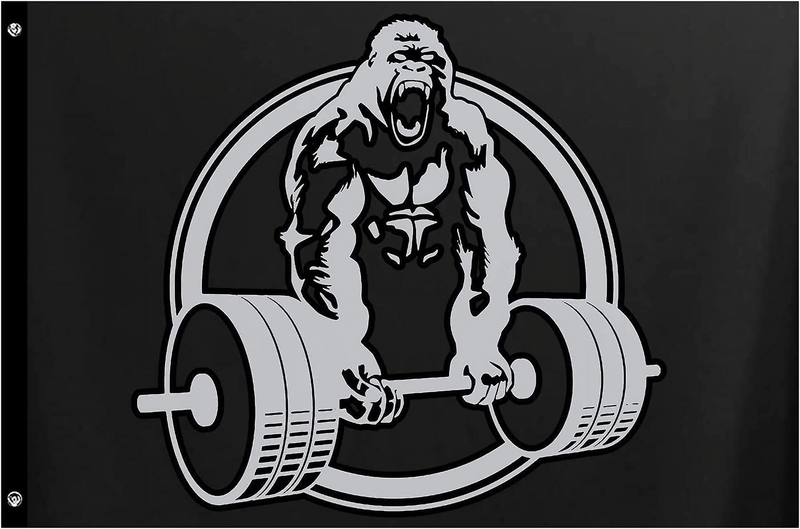 ester Flag Gorilla Weightlifting Home Gym Decor Flags And Banners ...