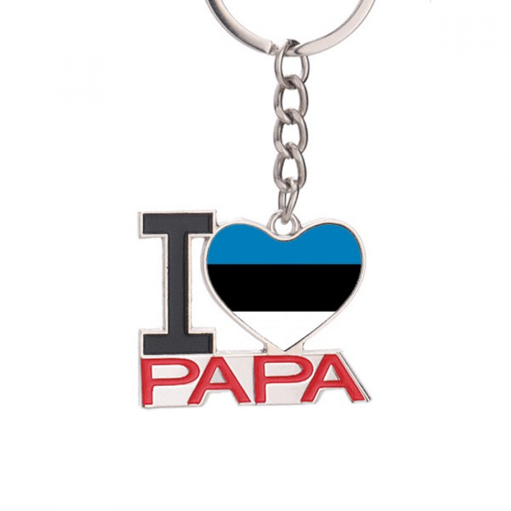 estonia national flag eu country Keychain Metal Keyring Holder Love ...