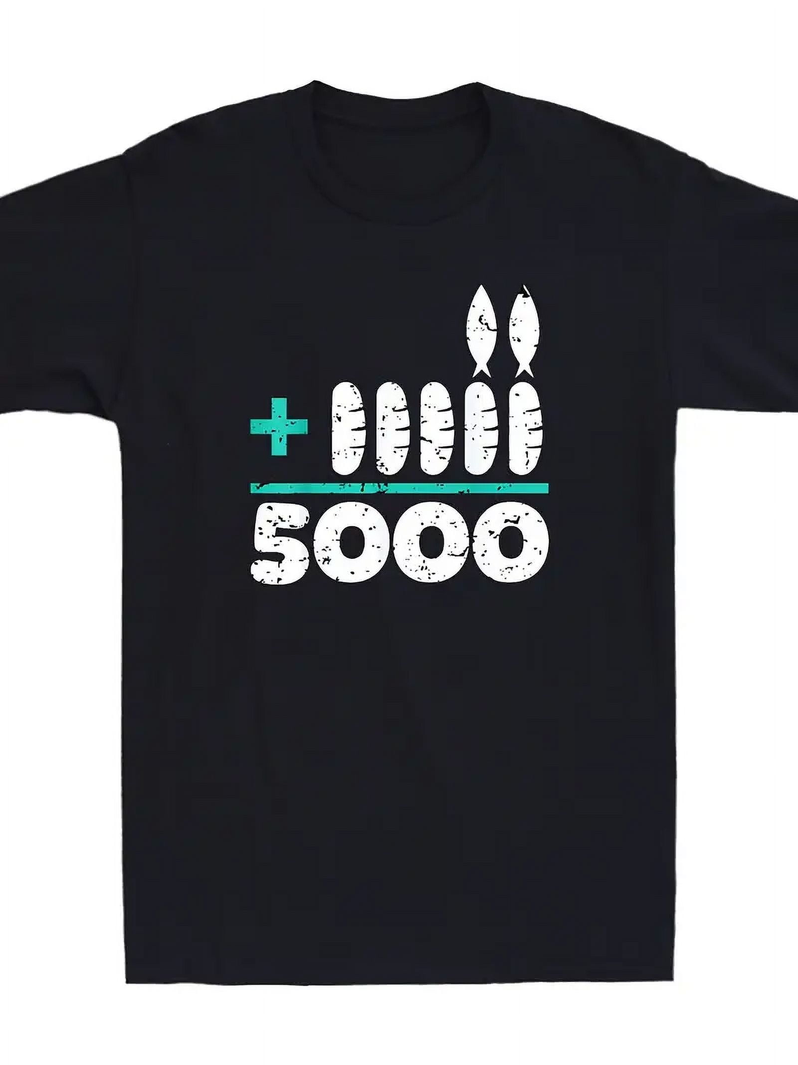 esus 2 Fishes 5 Breads 5000 Chosen Against The Current Funny Meme Men'S T-Shirt Soft And ...