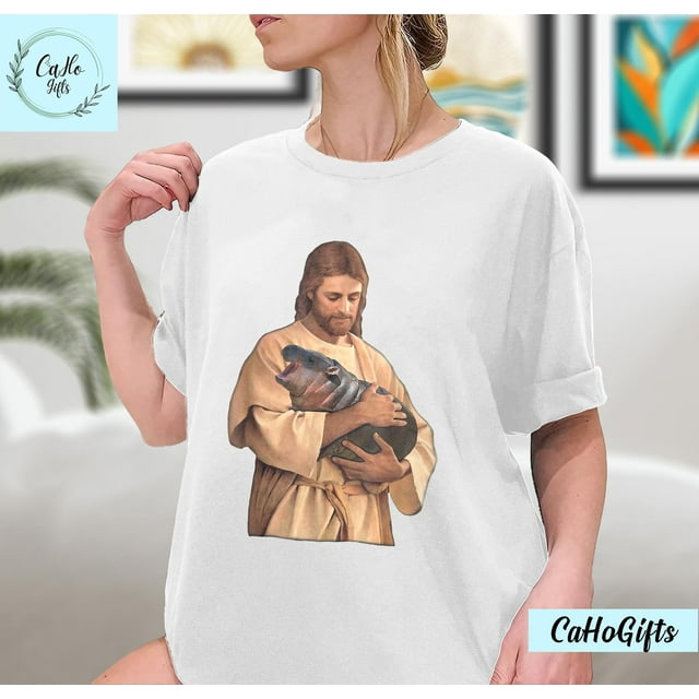 esus Moo Deng Bouncy Pig Cute Baby Hippo Meme T-Shirt,Light Pink Color ...