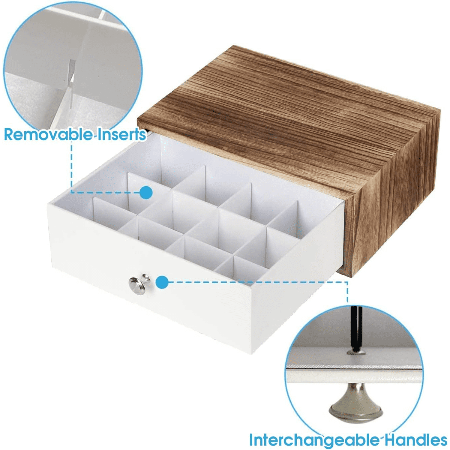 esxuong DESIGN Rustic Wood Tea Storage Tea Bag Organizer Stand Holder ...