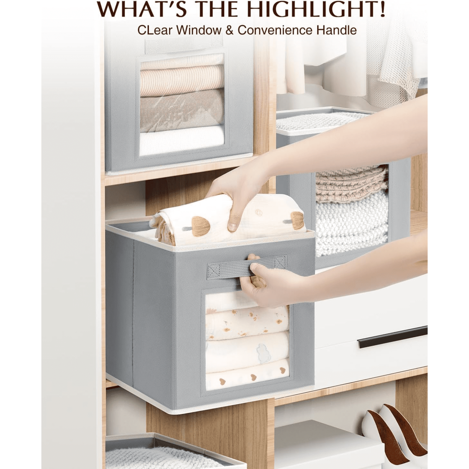 esxuong Foldable Storage Cubes - Cubby Storage Organizer with Window 11 ...