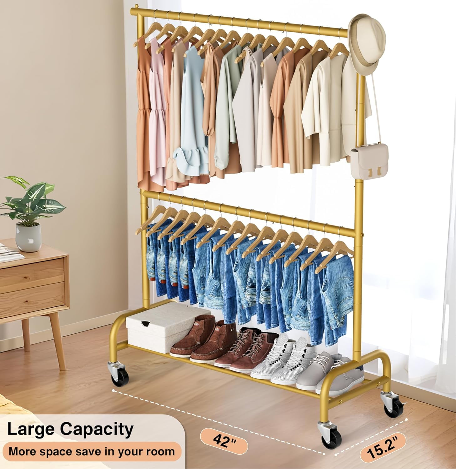 esxuong JKLCH LTKIF Heavy Duty Clothing Racks for Hanging Clothes Rack ...