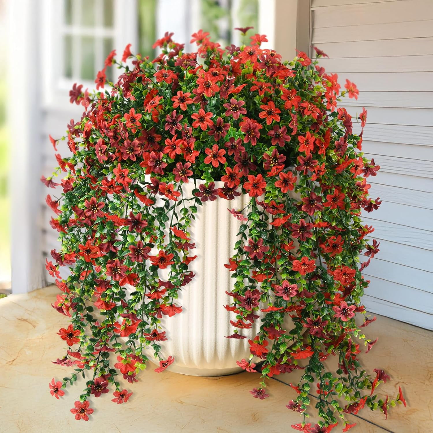 etuojnl Artificial Hanging Flowers for Outdoors 2 Pcs Fake Hanging ...