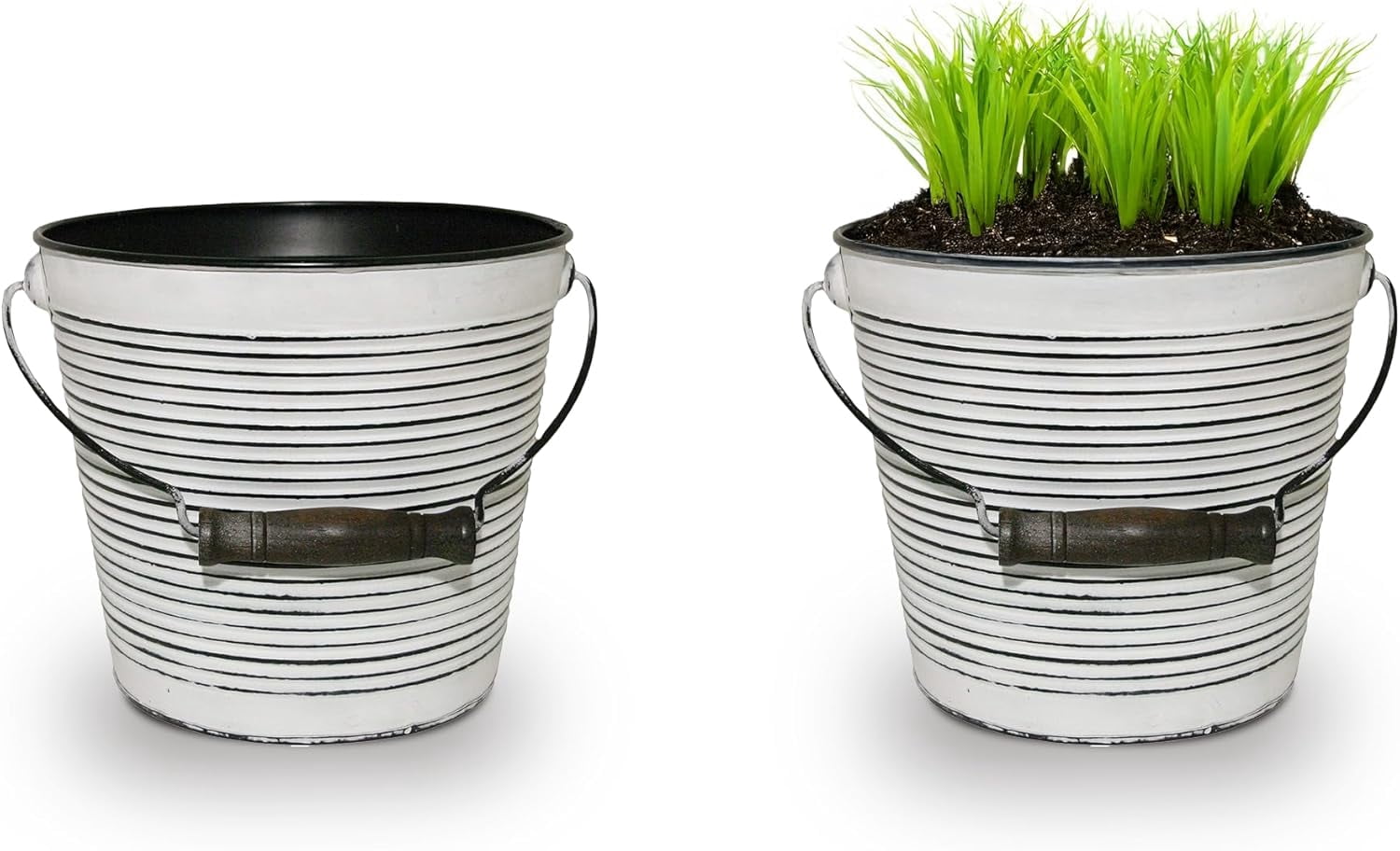 etuojnl Robert Allen Vintage Metal Planter with Handle 14-Inch ...
