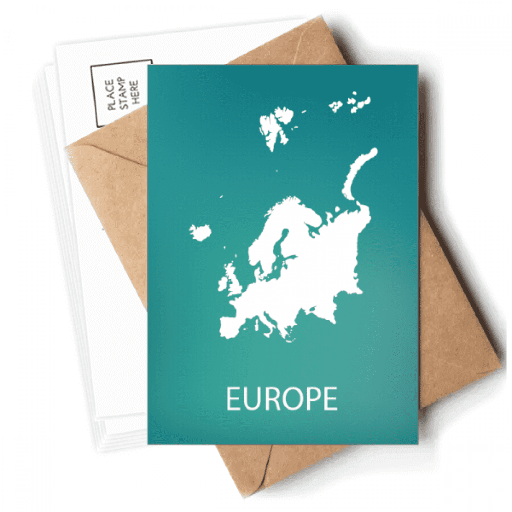 eu continent outline outline map Postcards Envelopes Blank Note Cards ...