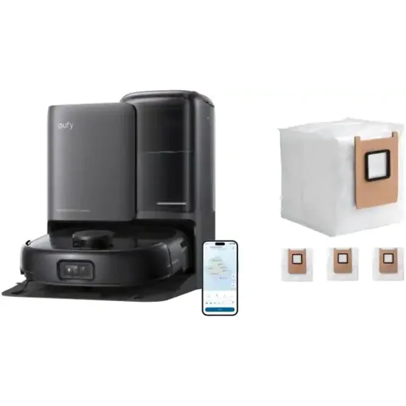 eufy Omni Robot Vacuum and Mop Combo E25 and Official Dust Bags, Self ...