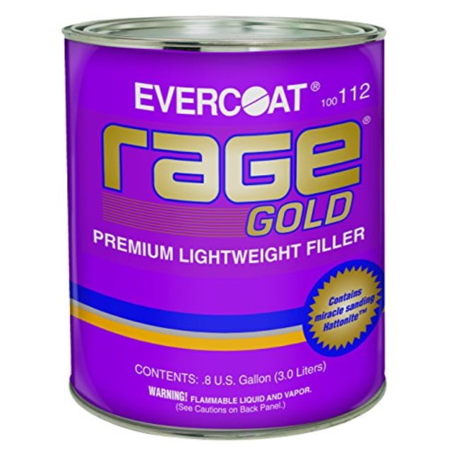 Evercoat Rage Gold 3 Liter Premium Lightweight Body Filler with Automotive Putty Hardener ...