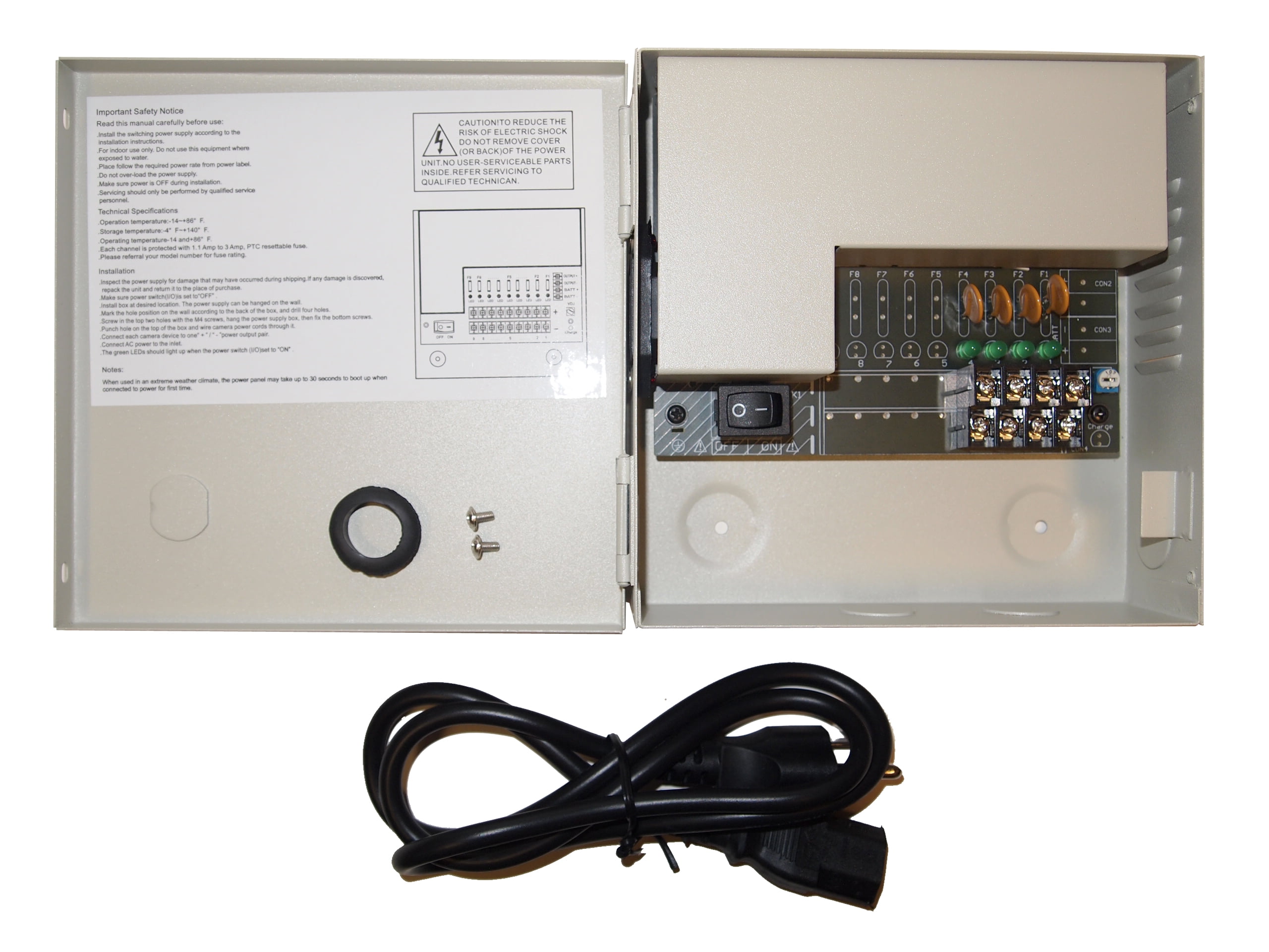 evertech (pb04-03p) 4 channel 3 ampere ptc fuse cctv dvr security ...