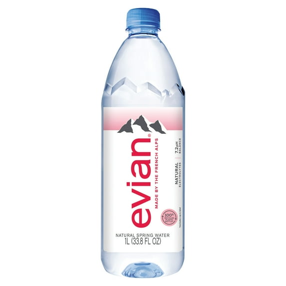 evian Natural Spring Drinking Water, 1 L, Bottle - Walmart.com