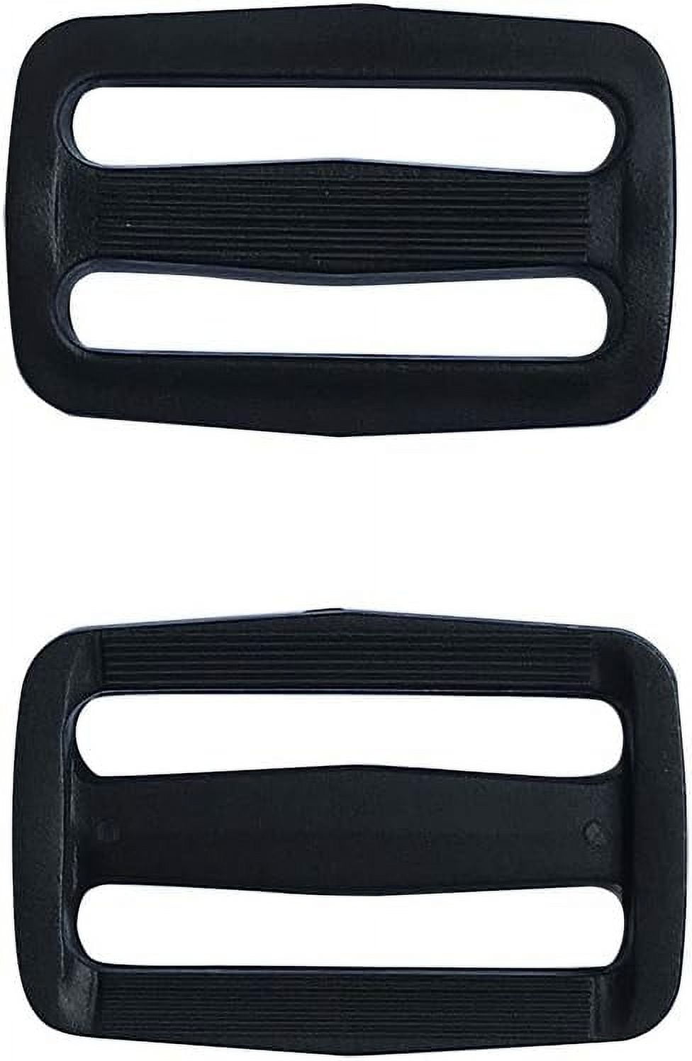 evolcn Pack 50 Black Plastic Buckle – Webbing Triglide Slider for Bag ...