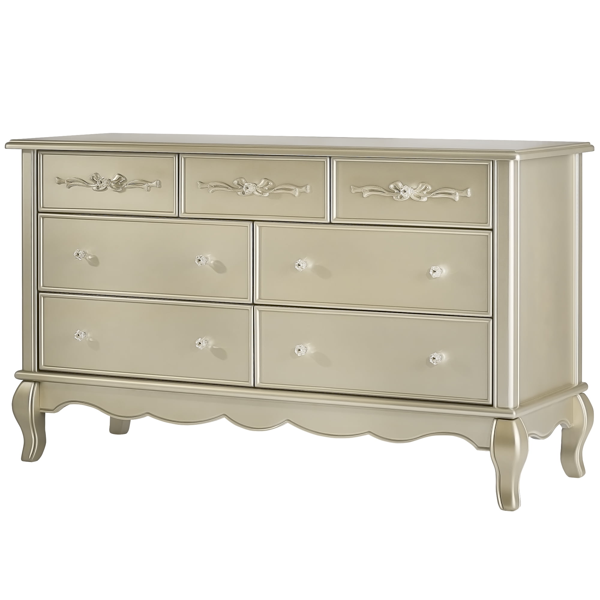 evolur Aurora 7-Drawer Double Dresser, Metallic Gold Dust - Walmart.com