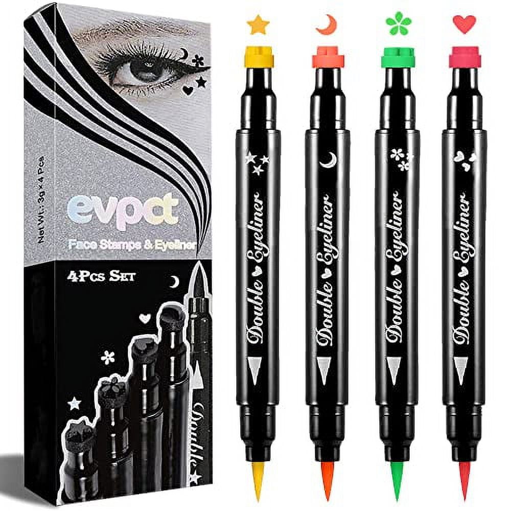Evpct Colored Winged Eyeliners Stamp 4 In 1 Stars Flowers Hearts Moon