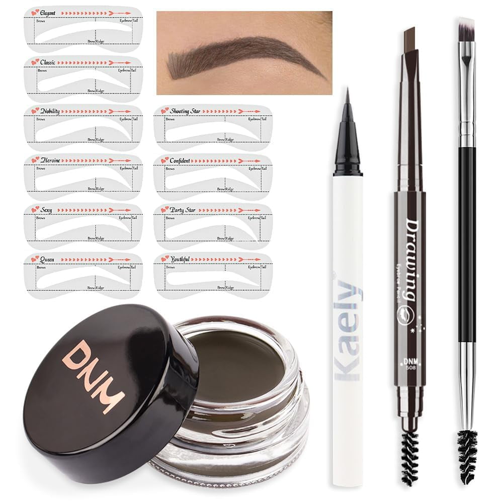 evpct Eyebrow Stamp Pencil Kit for Eyebrows, Makeup Stamp Trio Kit with ...