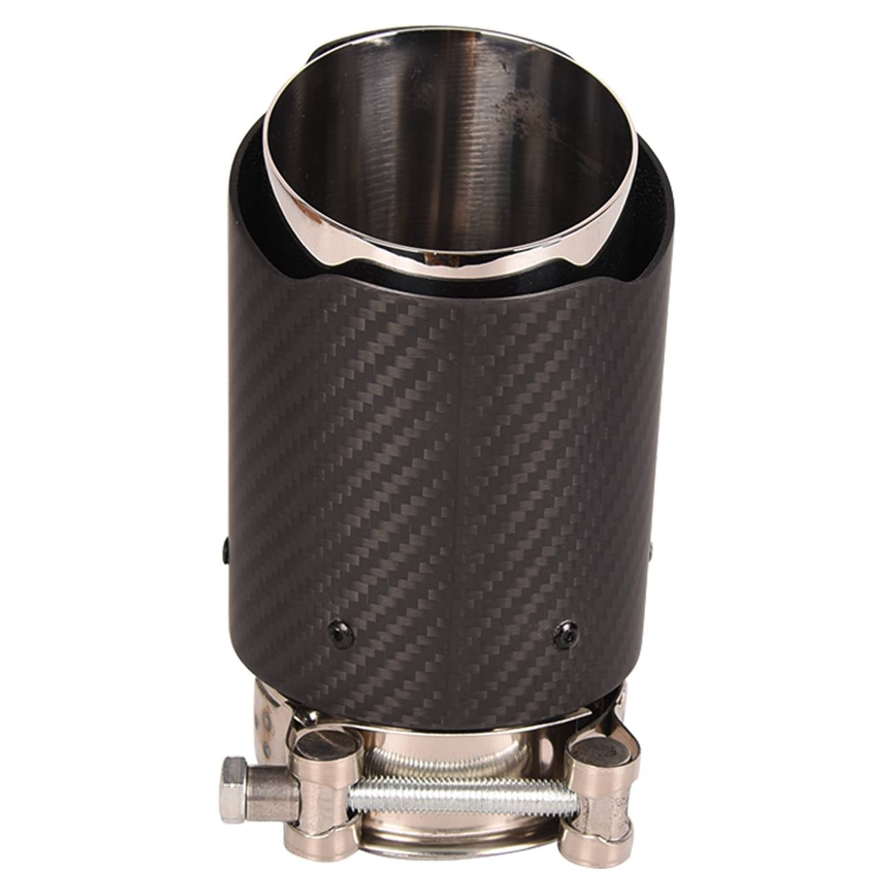 ewbo A0248A0015 Enhance Your Vehicle ：Carbon Fiber Car Exhaust End Pipe Tip 70mm IN-89MM OUT ...