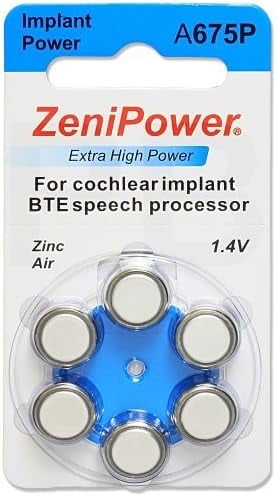 Extra High Power Cochlear Implant BTE Speech Processor Batteries Zinc ...