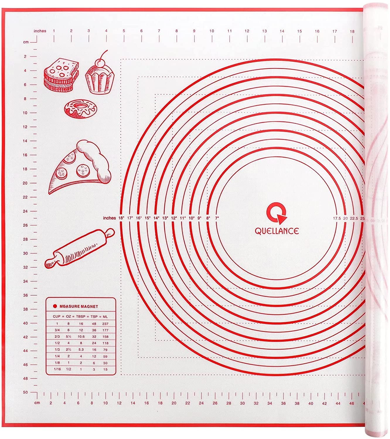 extra large silicone pastry mat, baking mat with measurement for ...