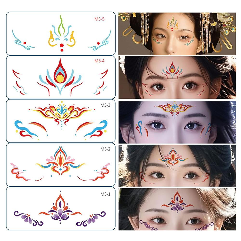 eyebrow stickers for girls festival performances Hanfu forehead ...