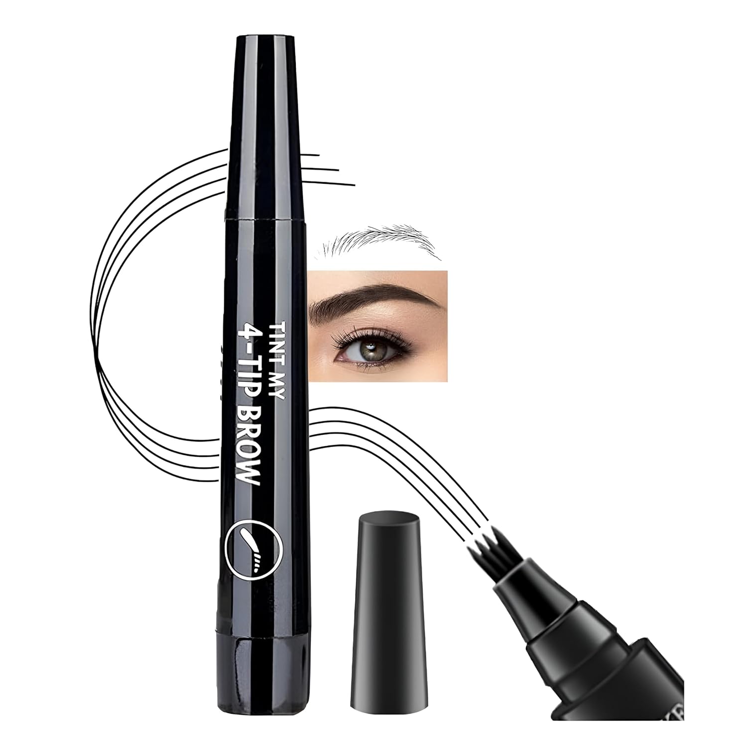 eyurva Eyebrow Pen with a 4 MicroFork Tip Creates Flawless Natural ...
