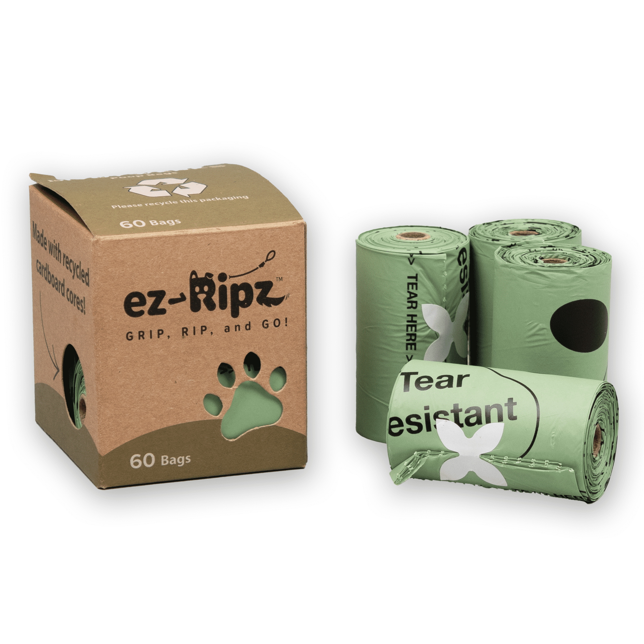 ez-Ripz Biodegradable Pet Waste Bags, Thick, 9x13 Inches, 60 Pack ...