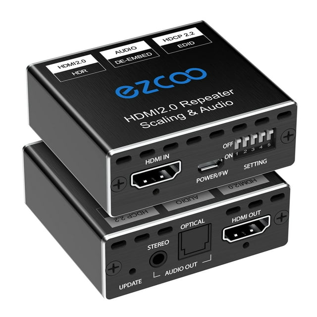 Ezcoo HDMI 2.0 4K HDR Audio Extractor: Digital Sound, SPDIF Optical Stereo, CEC, EDID Decoder ...