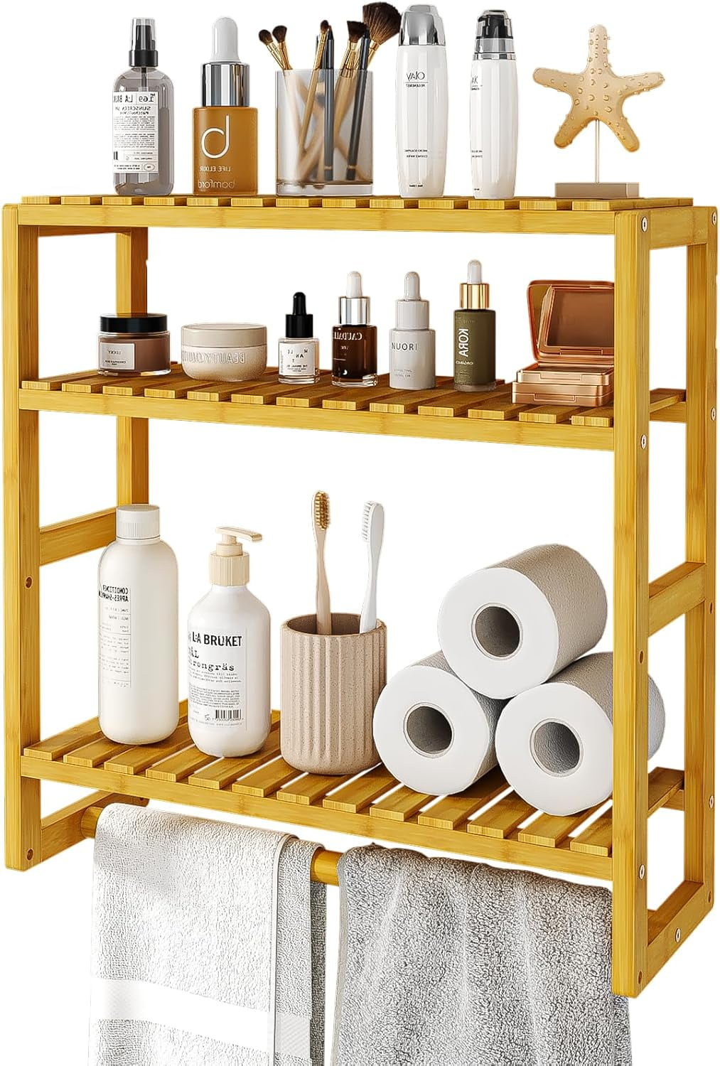 ezxcfgb Over The Toilet Storage Bathroom Shelves Wall Mounted 3 Tier ...