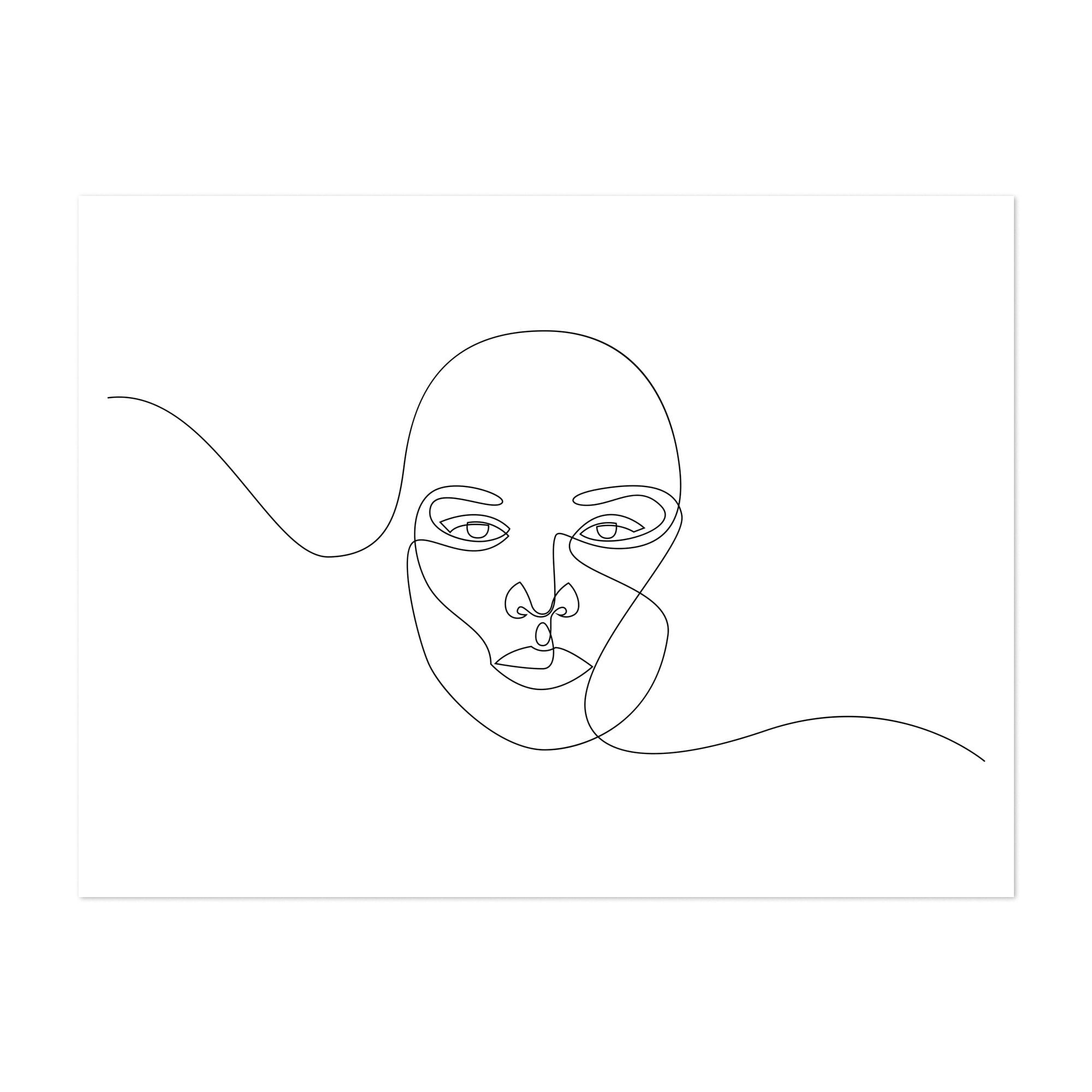 face single line drawing - s'14_2 - Line Drawing Line Art Abstract ...