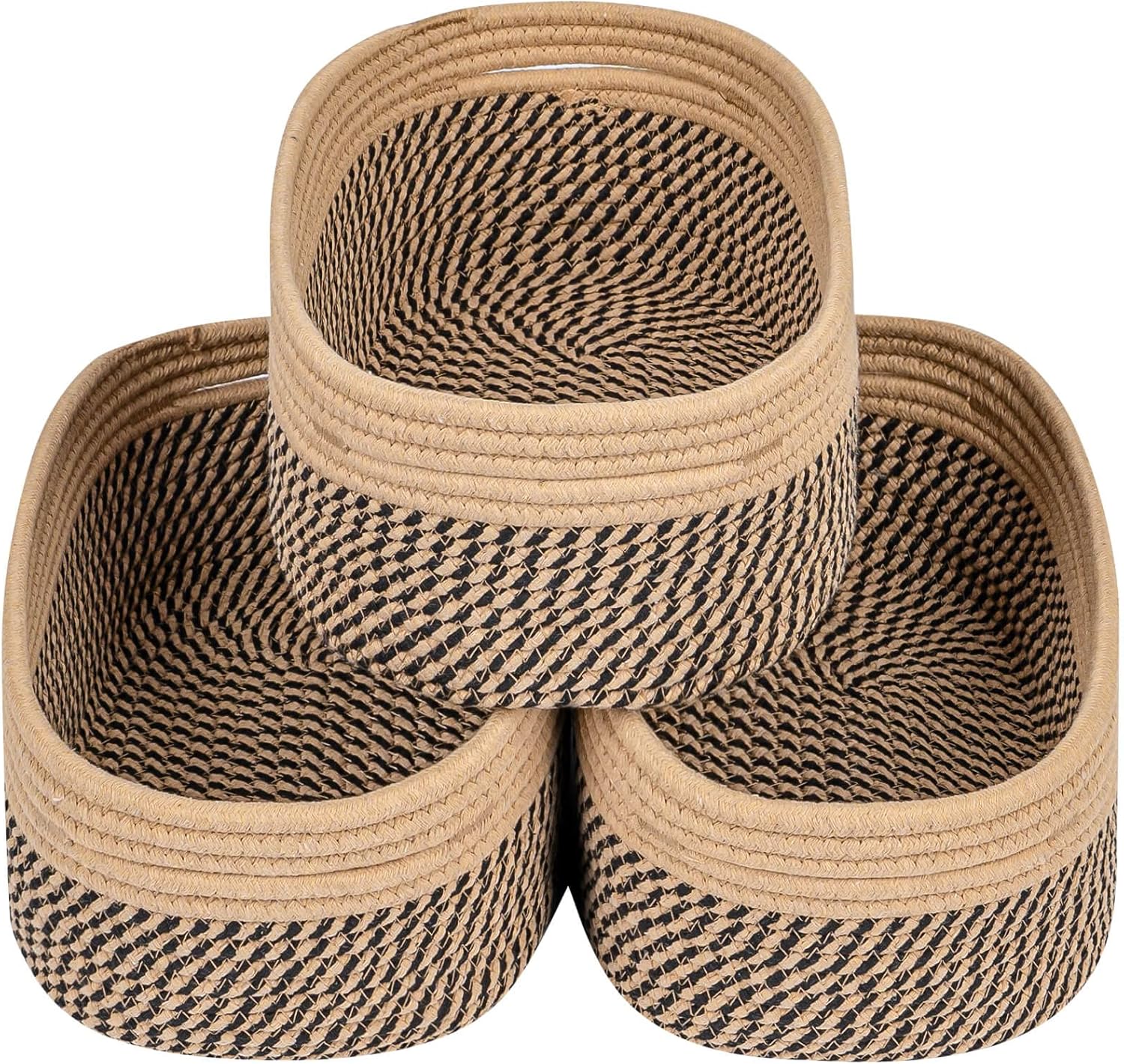 fagjfyj Black Baskets Bins for Organizing Small Woven Storage Baskets ...