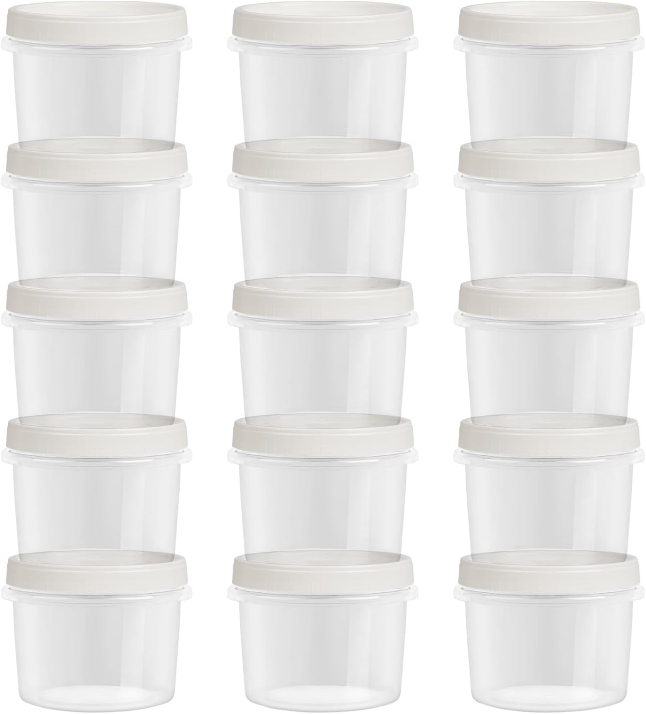 fagjfyj Screw Top Containers for Food 16 Oz 15 Pack 2 Cup Storage Containers with Lid Reusable ...
