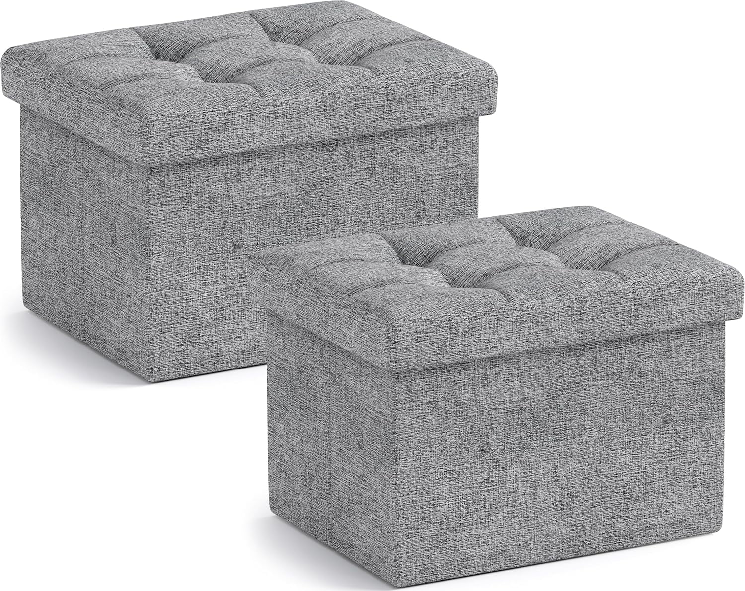 vftybngy Small Storage Ottoman Foldable Collapsible Rectangle Linen ...